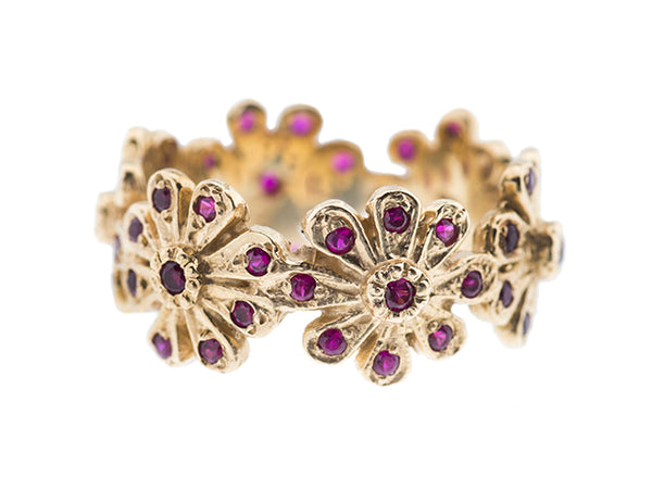 Genuine Ruby six petal ring – Cimone Jewels